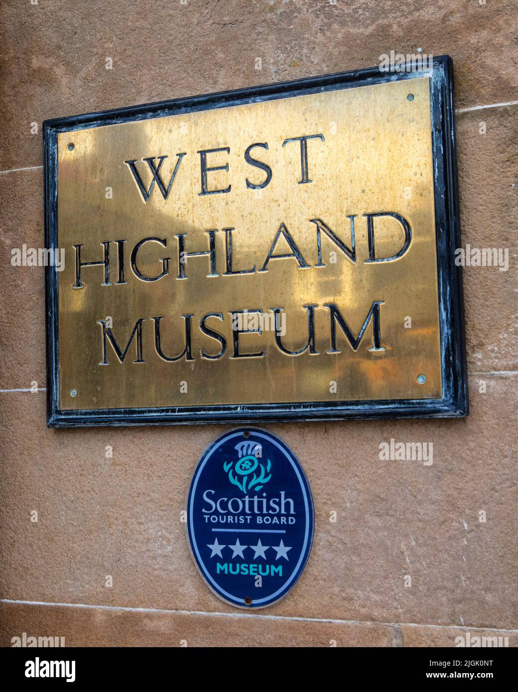 Fort William, Scotland - October 5th 2021: A plaque at the entrance to ...