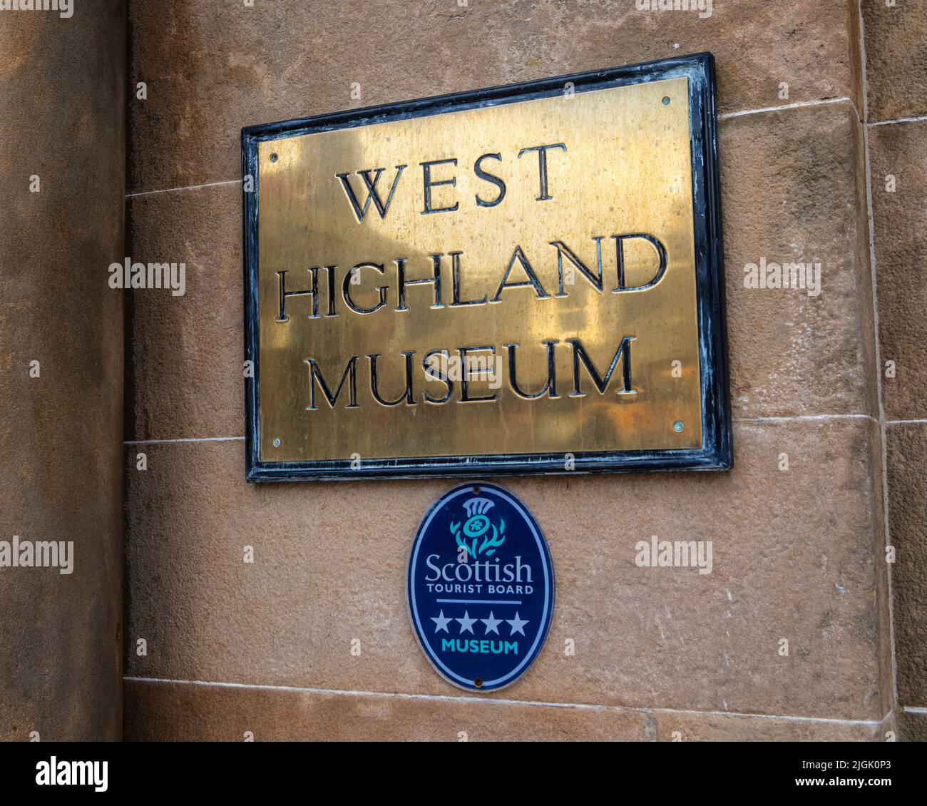Fort William, Scotland - October 5th 2021: A plaque at the entrance to ...