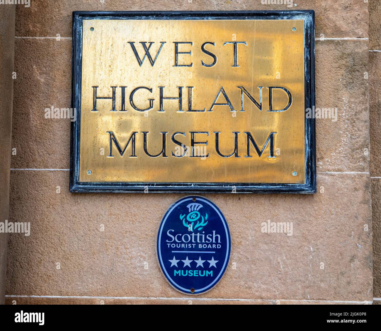 Fort William, Scotland - October 5th 2021: A plaque at the entrance to ...