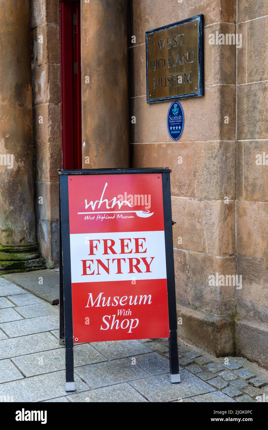 Fort William, Scotland - October 5th 2021: A sign outside the West ...