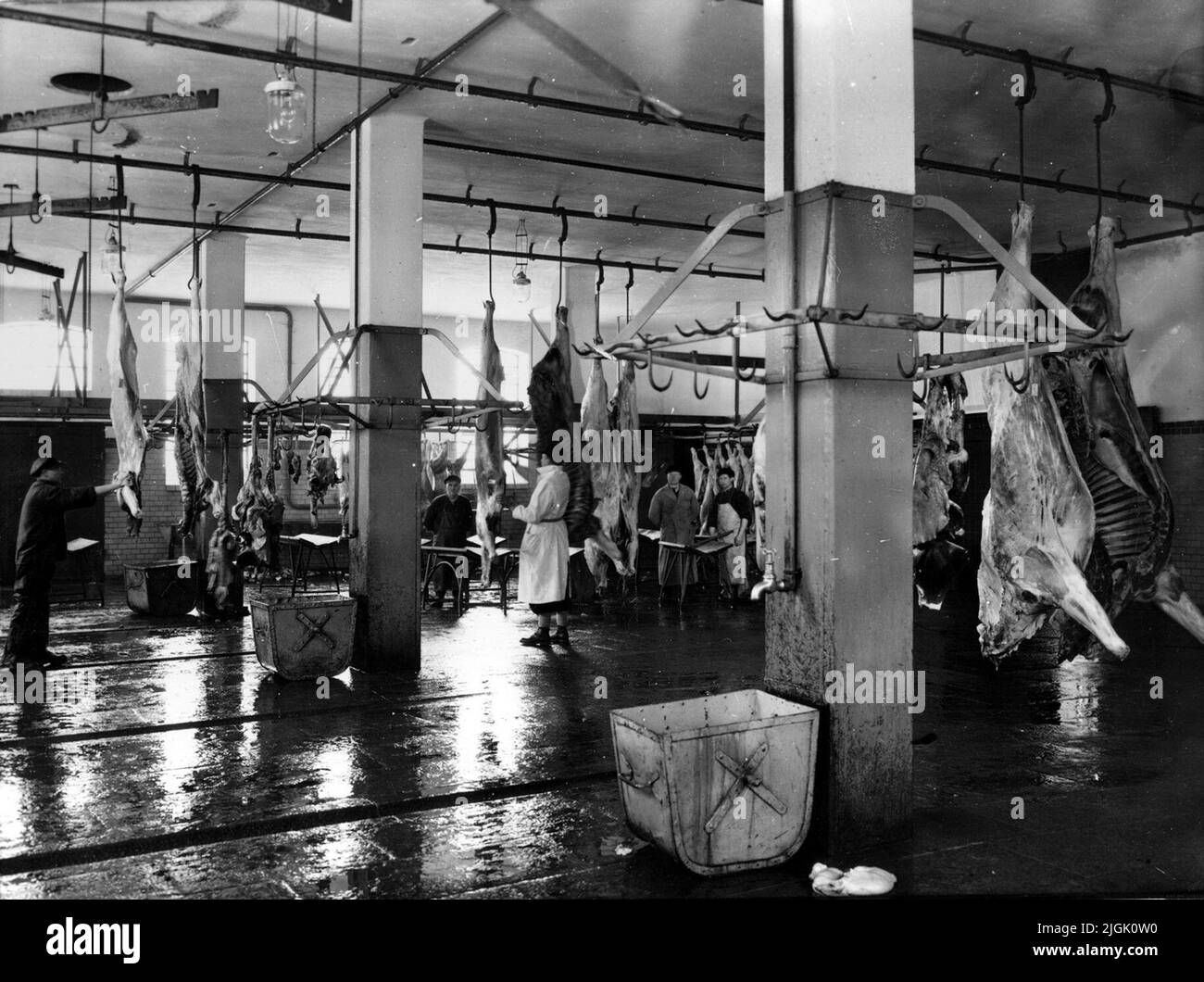 Interior slaughterhouse Black and White Stock Photos & Images - Alamy