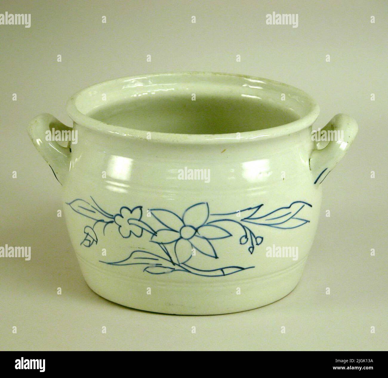 Kruka Jest pot, of stoneware. Transparent glaze. Decorated with ...