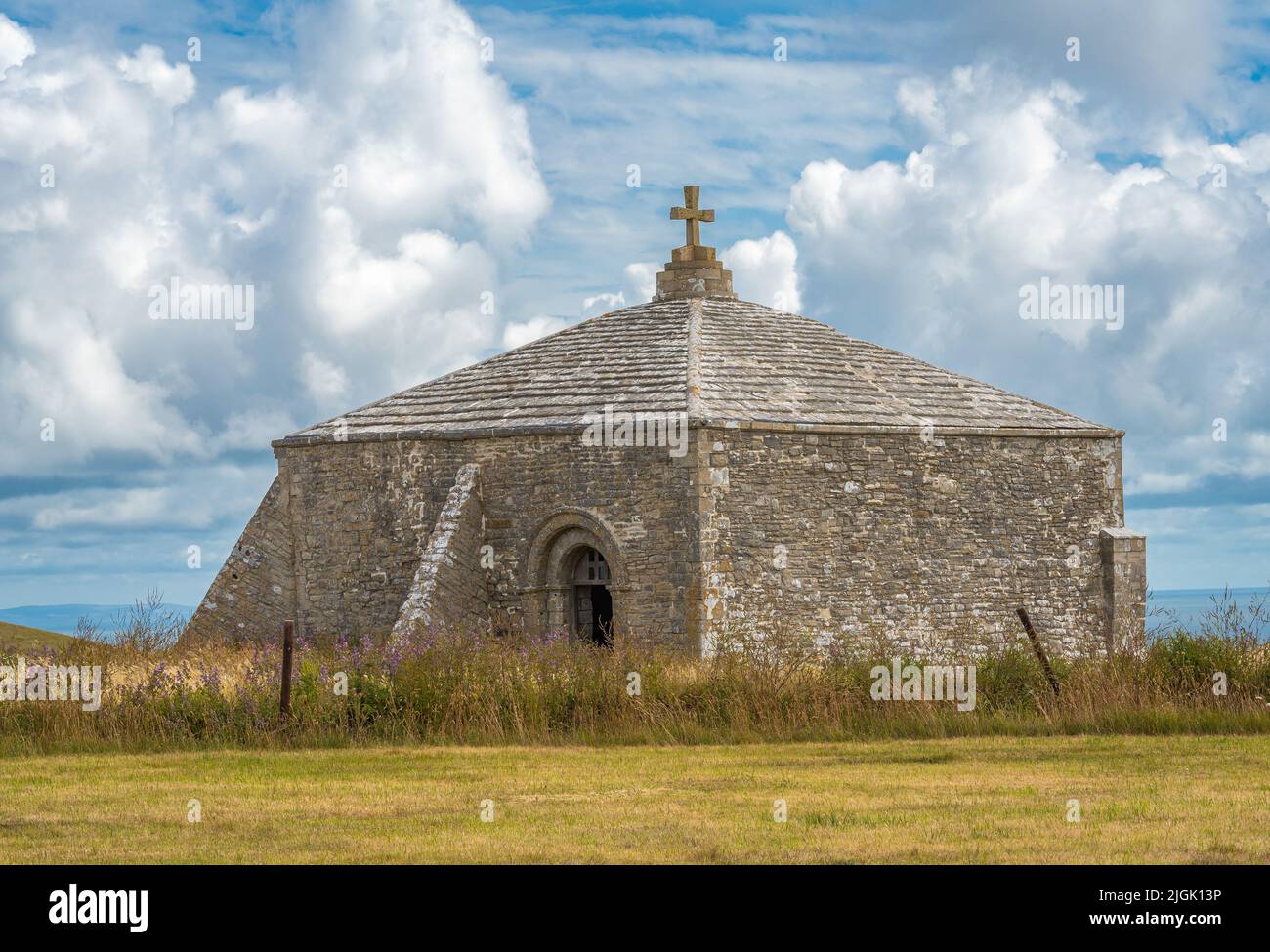 St. Aldhelm's Chapel, a Norman chapel from 13th century in Swanage ...