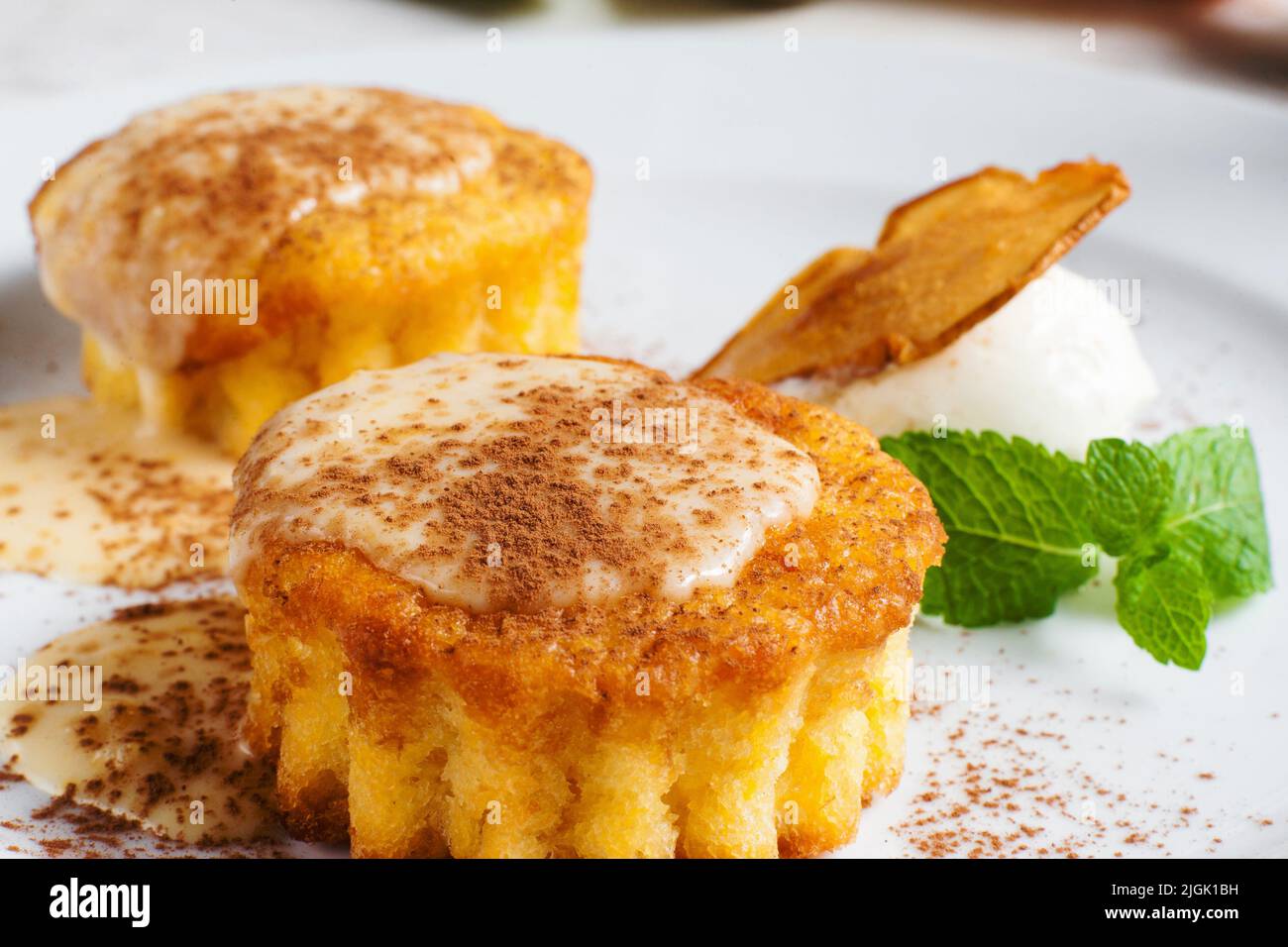 Decorated chocolate cakes with chocolate buttercream hi-res stock ...