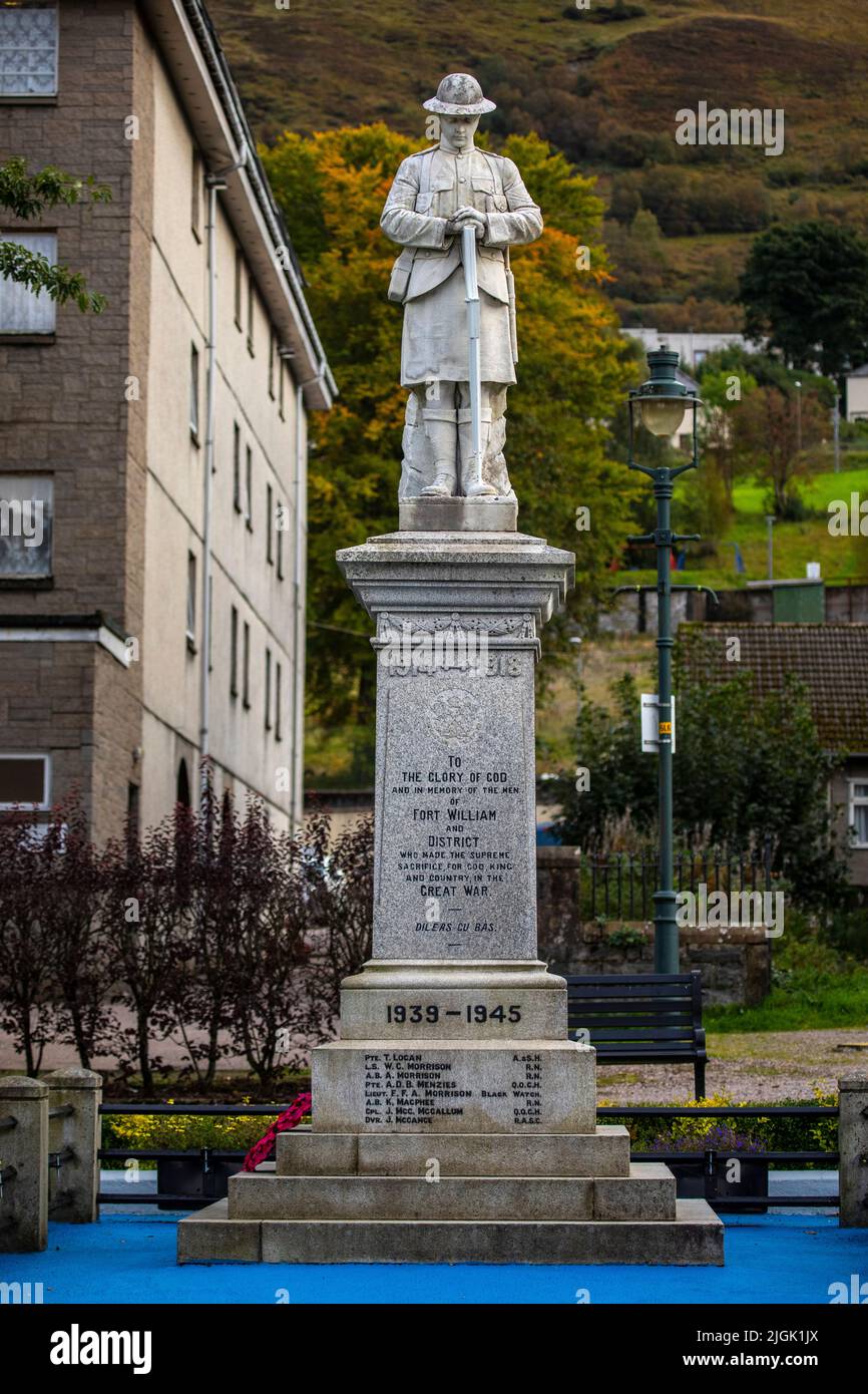 Fort William, Scotland - October 6th 2021: War memorial on The Parade ...