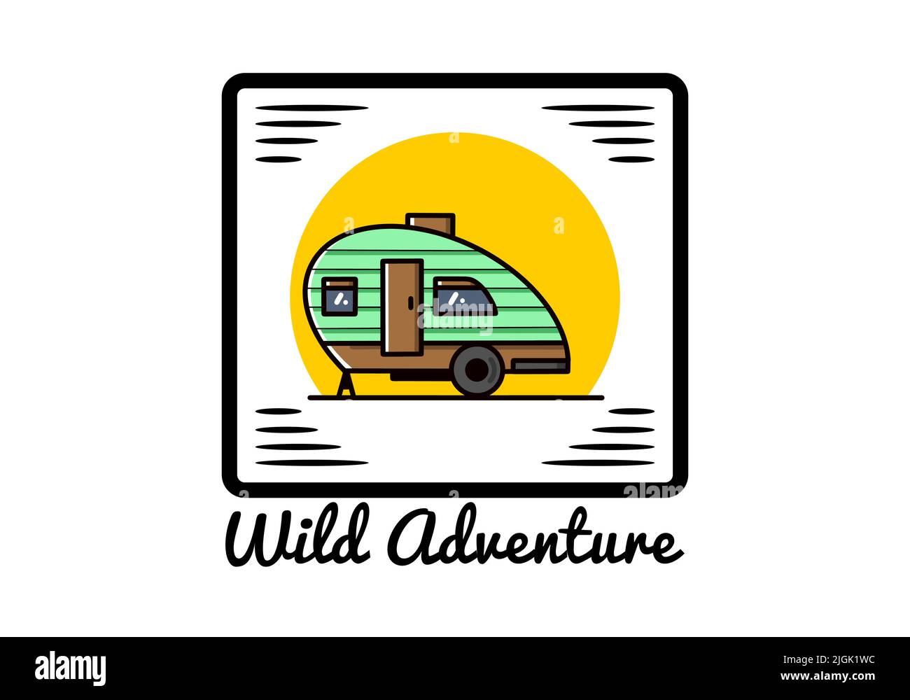 Vintage illustration design of teardrop camper Stock Vector Image & Art ...