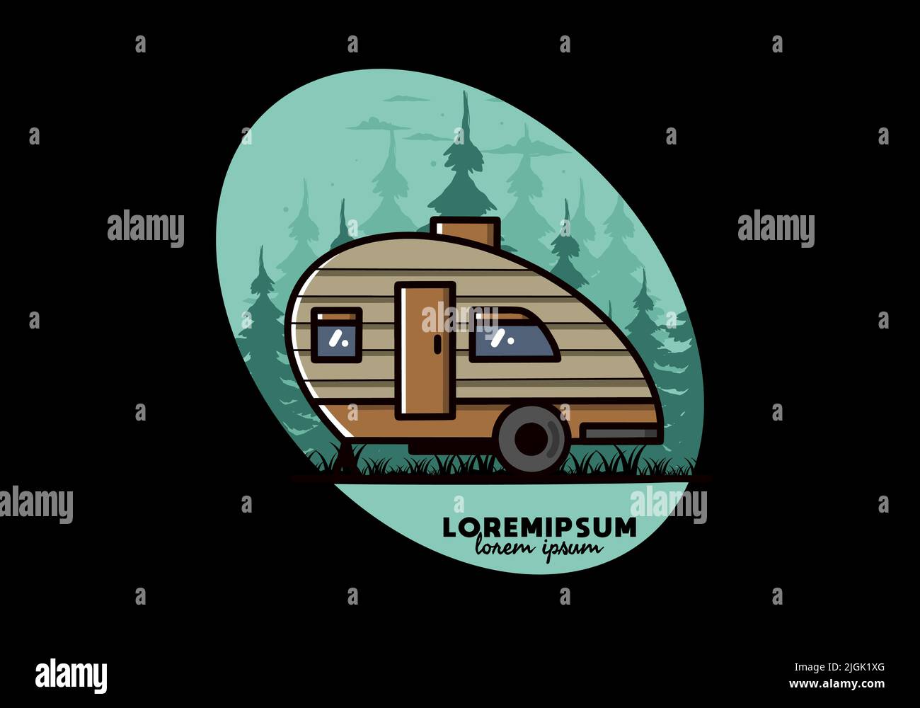 Vintage illustration design of teardrop camper Stock Vector Image & Art ...