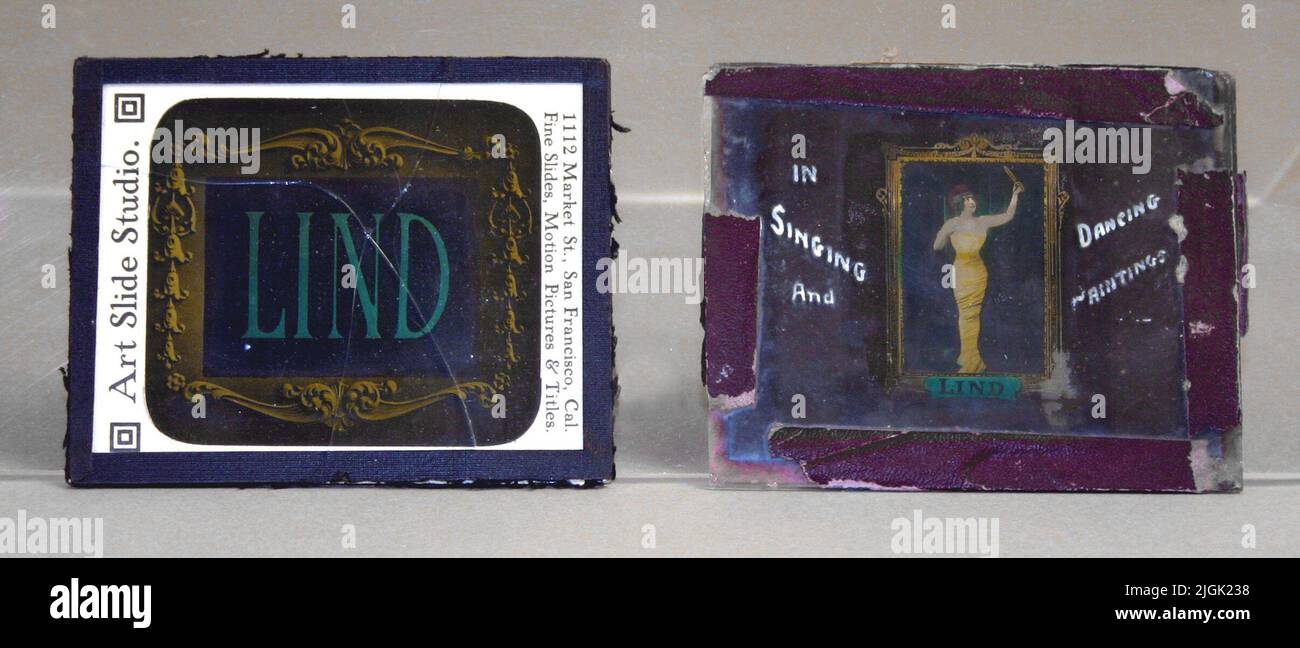 Diapositiv Dia -positive, two different motifs. One with the text Lind ...