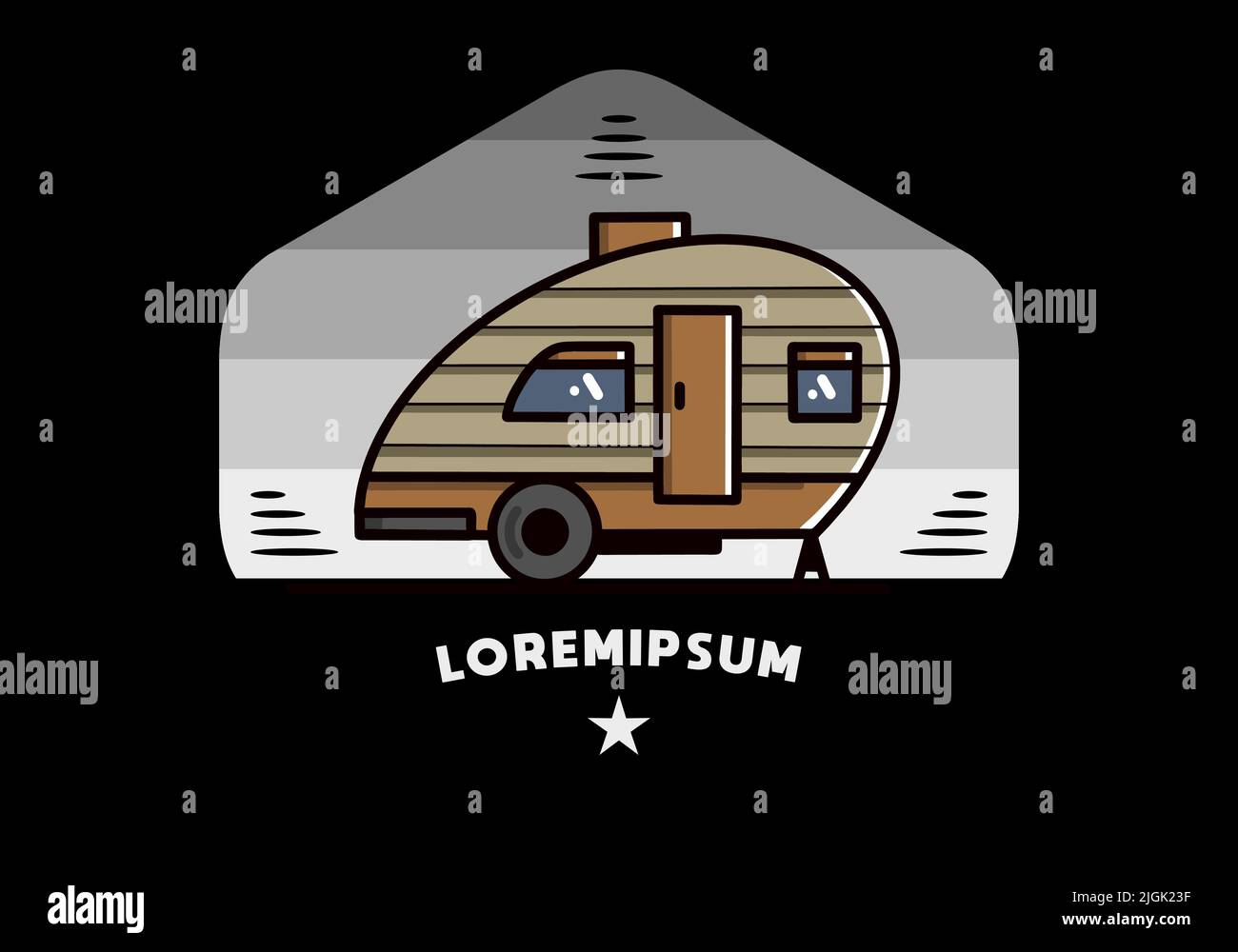 Vintage illustration design of teardrop camper Stock Vector Image & Art ...