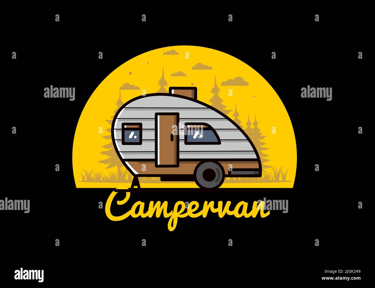 Vintage illustration design of teardrop camper Stock Vector Image & Art ...