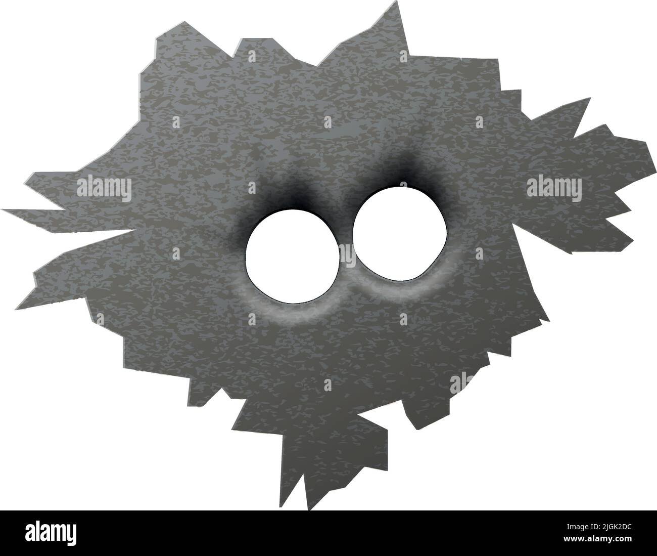 Double gunshot mark. Realistic round bullet holes Stock Vector Image ...