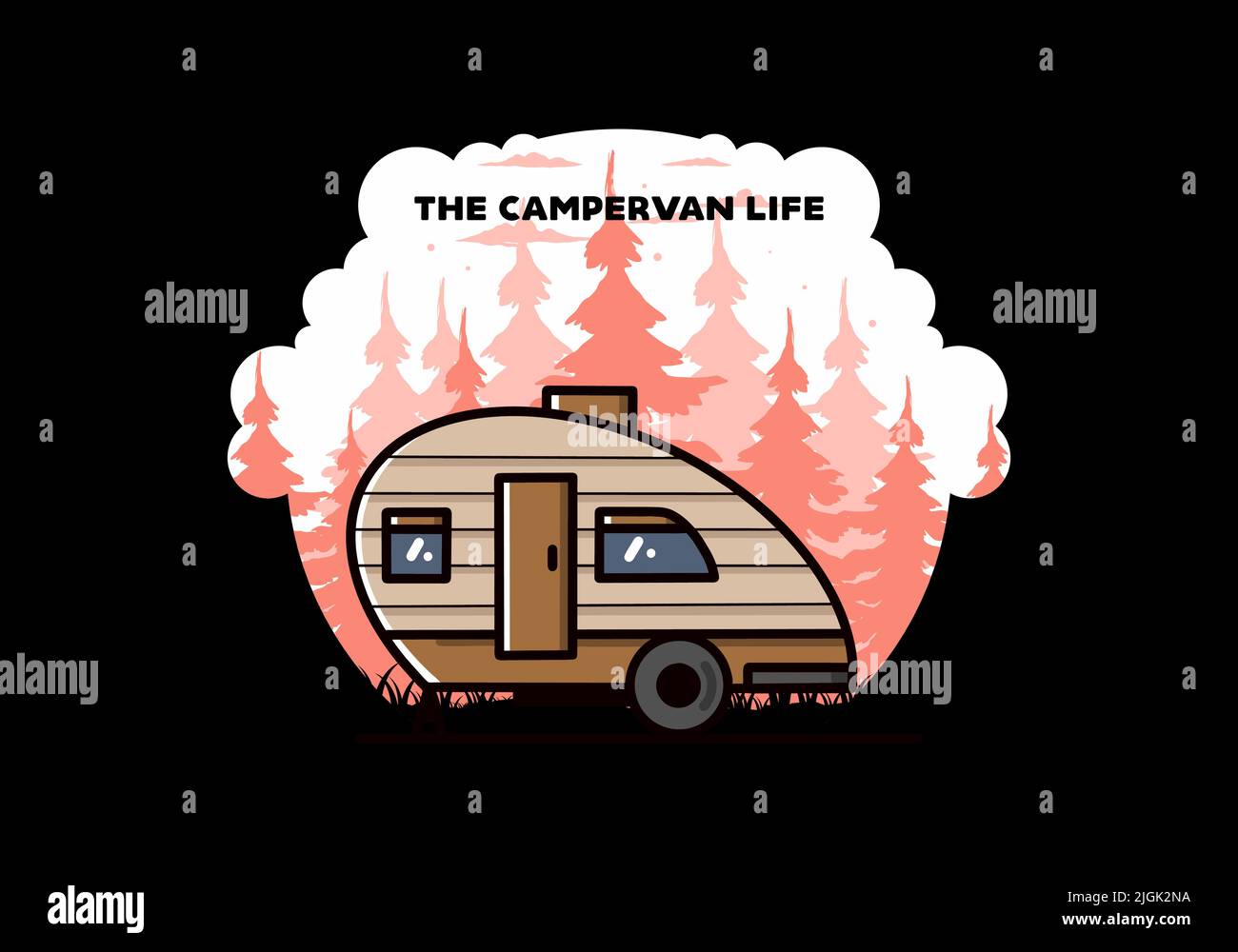 Vintage illustration design of teardrop camper Stock Vector Image & Art ...