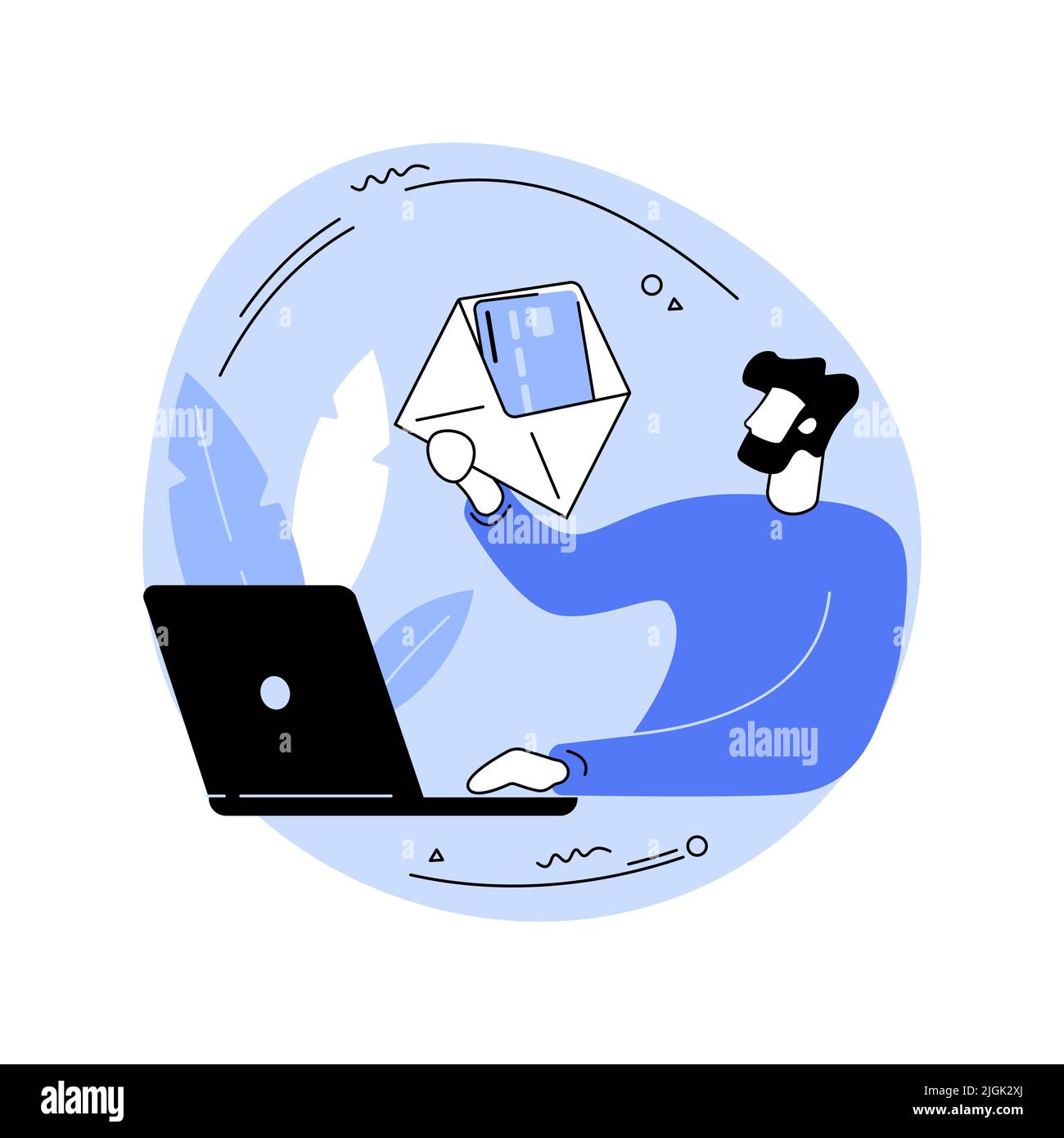 Get a card by mail isolated cartoon vector illustrations Stock Vector ...