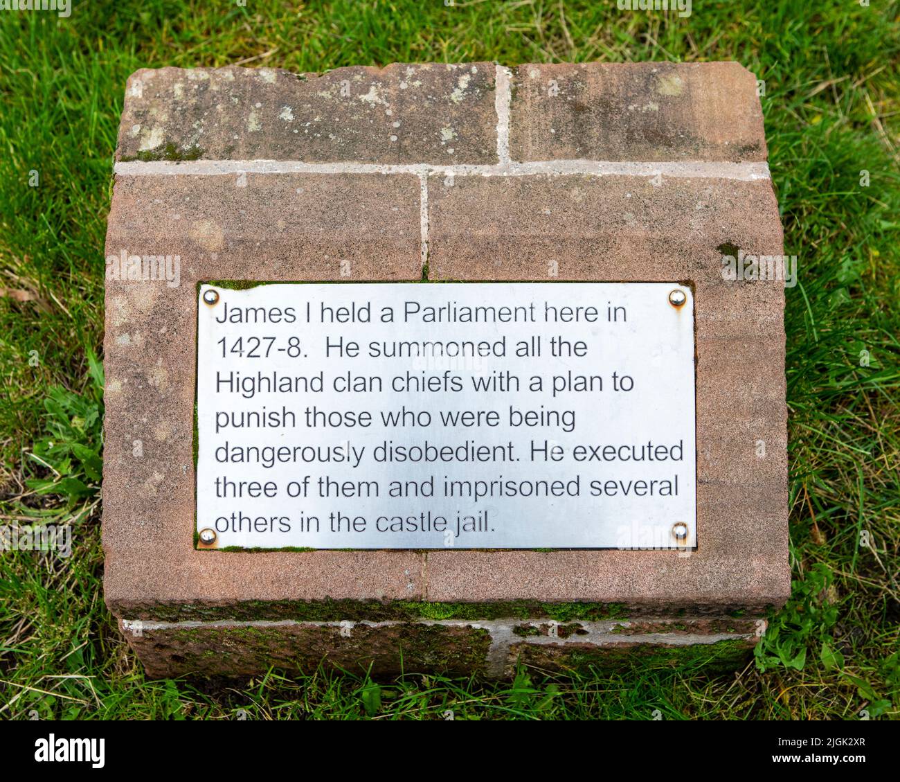 Inverness, Scotland - October 8th 2021: A plaque at the historic ...