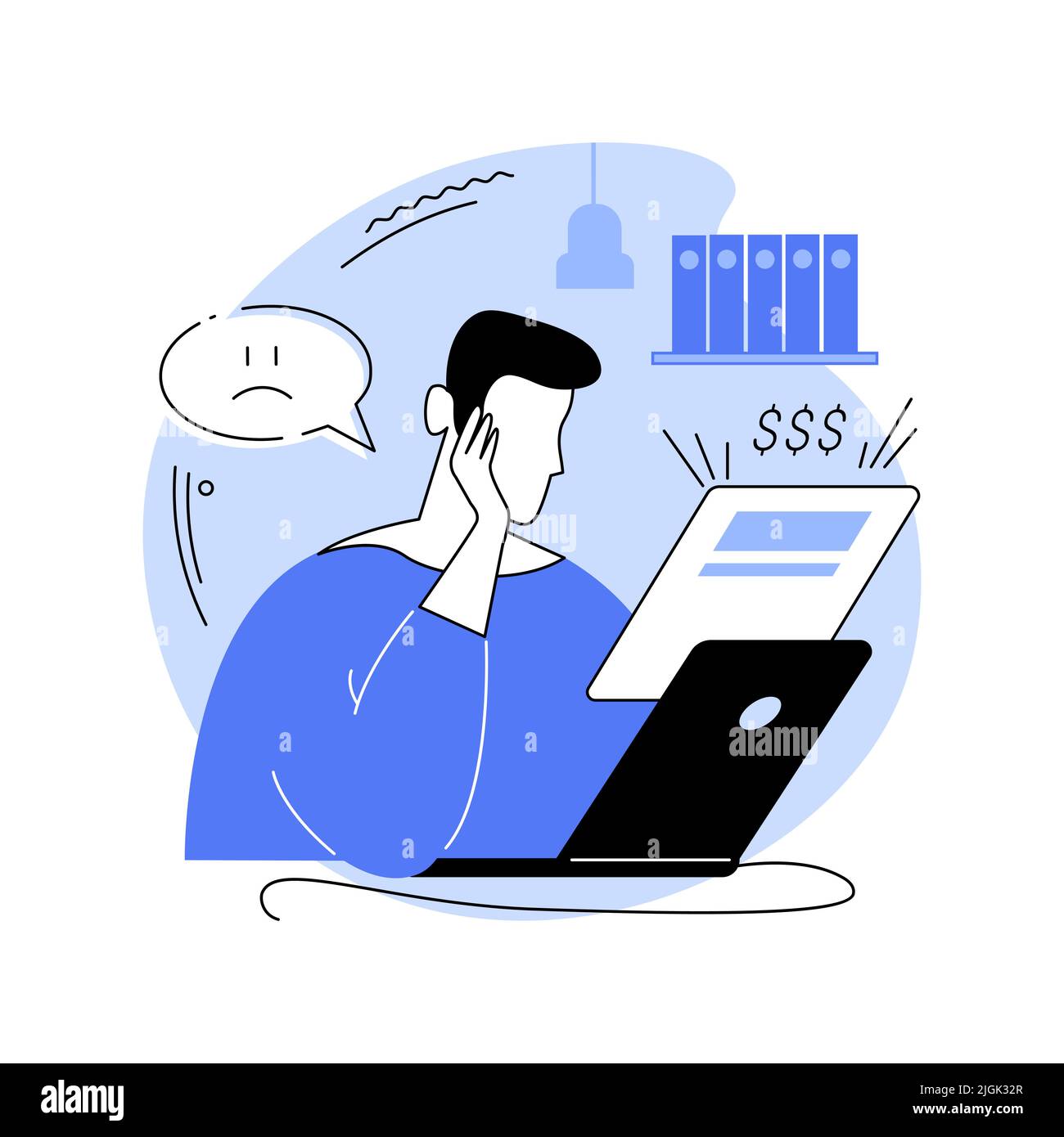 Debt collection letter isolated cartoon vector illustrations Stock ...