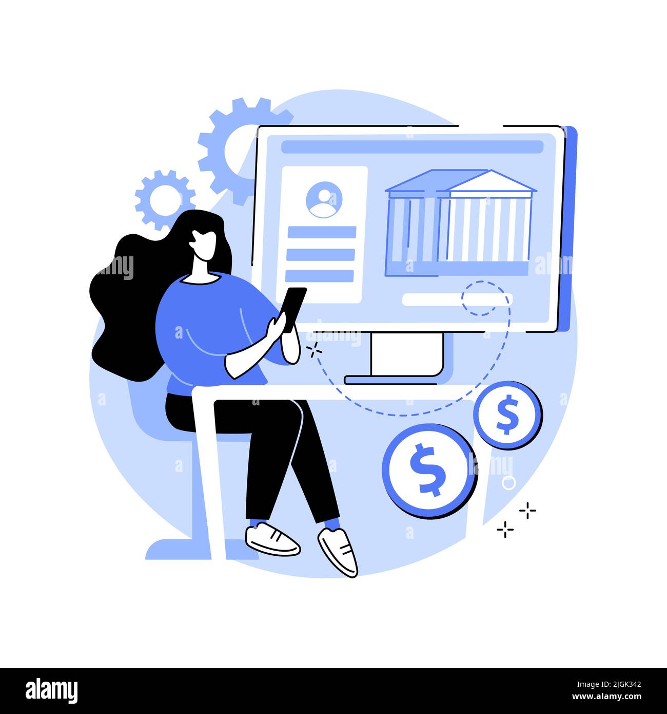 Online transfer isolated cartoon vector illustrations Stock Vector ...