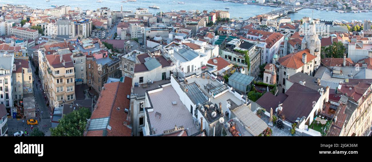 Karakoy - Istanbul. Panoramic view of buildings on the European side of ...