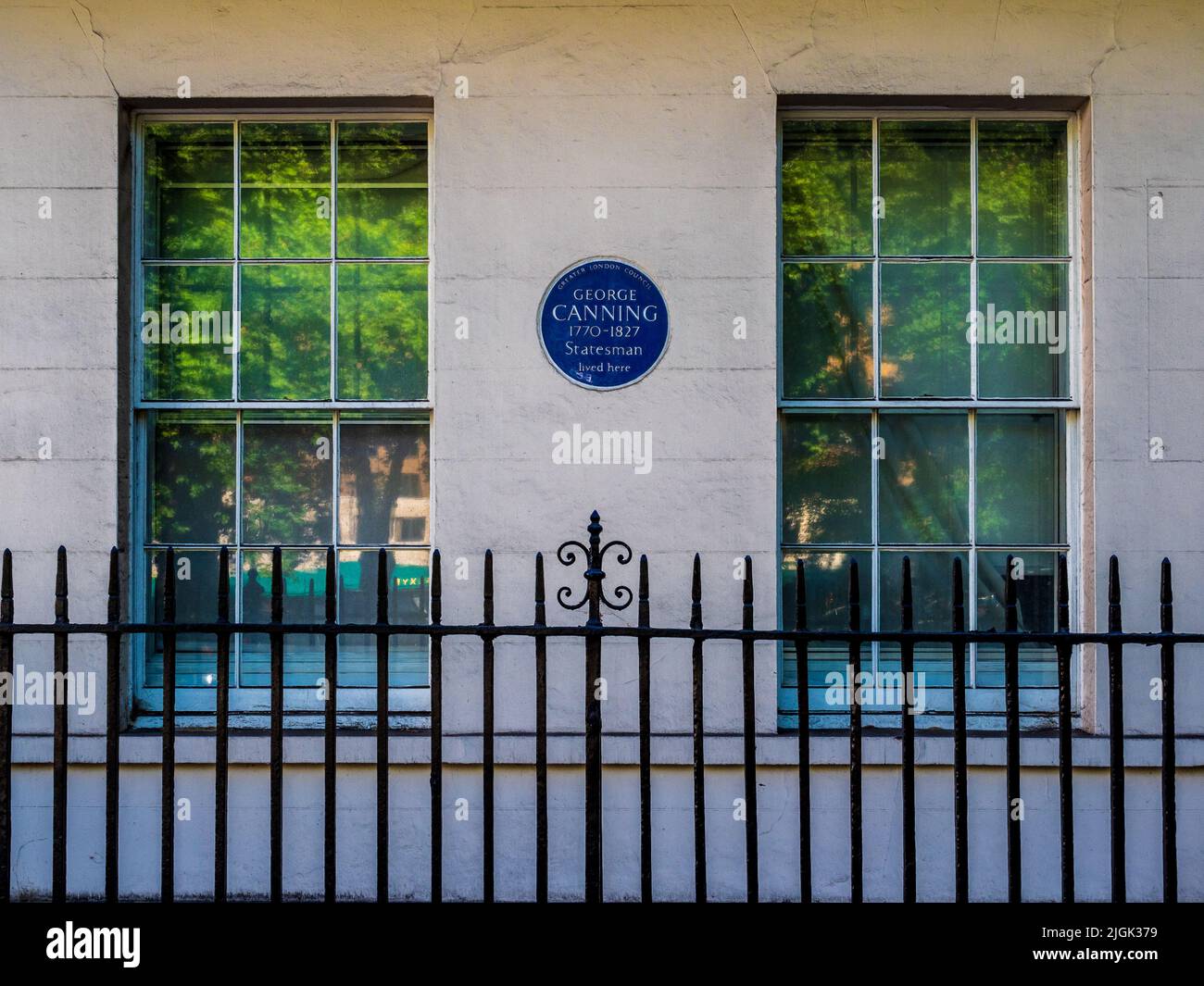Blue Plaque George Canning at 50 Berkeley Square London - Inscription ...