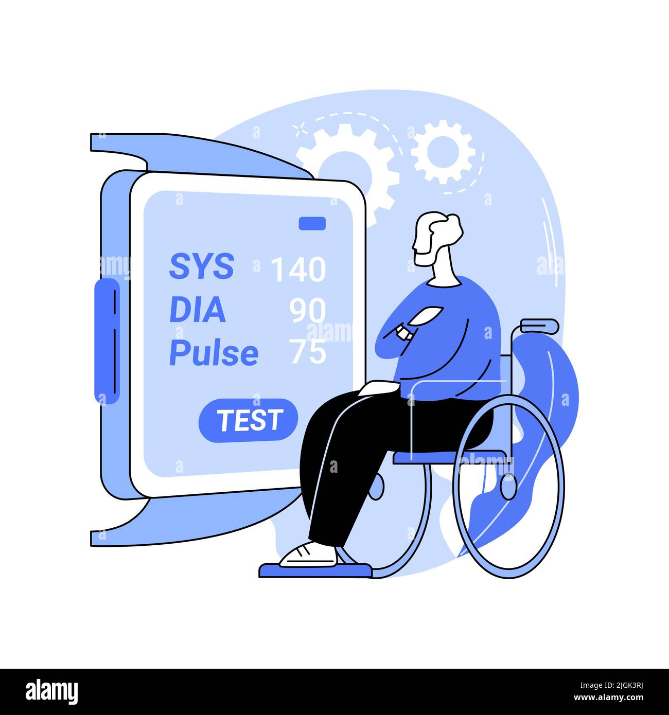 Smartwatch blood pressure monitoring isolated cartoon vector ...