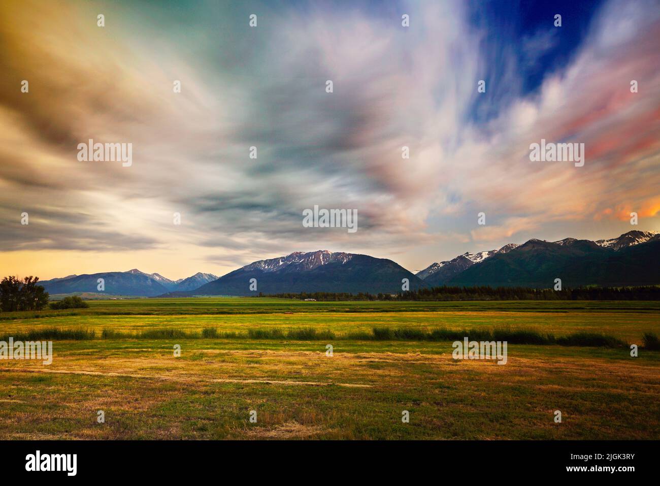 Wallowa Valley below Wallowa Mountains, Oregon Stock Photo - Alamy