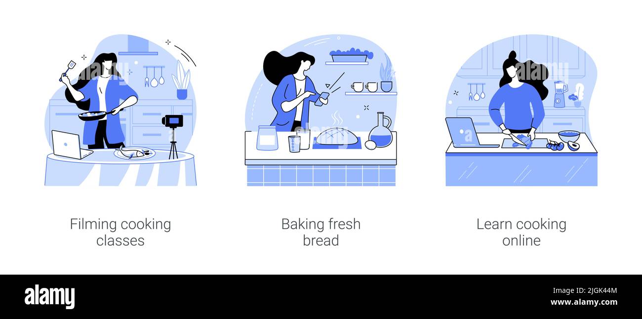 Learn cooking isolated cartoon vector illustrations se Stock Vector ...