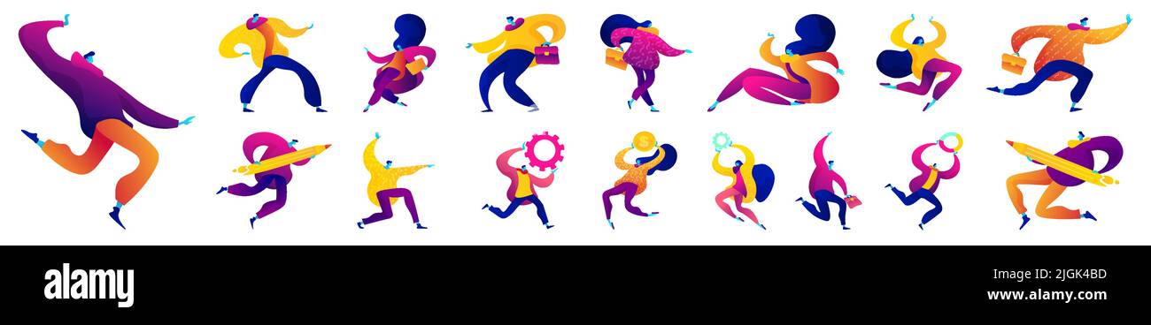 Colorful flying characters Stock Vector Image & Art - Alamy