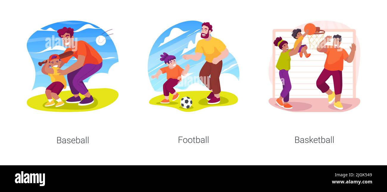 Backyard games isolated cartoon vector illustration set Stock Vector ...