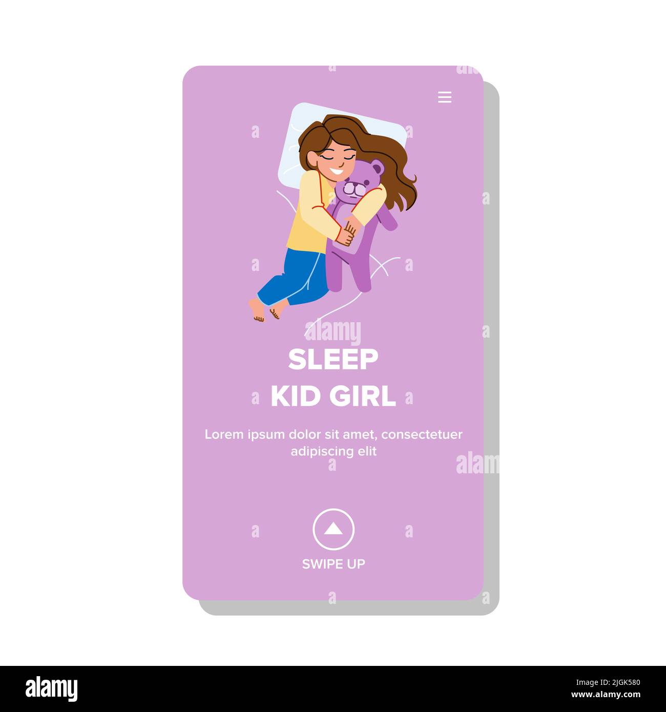 sleep kid girl vector Stock Vector Image & Art - Alamy