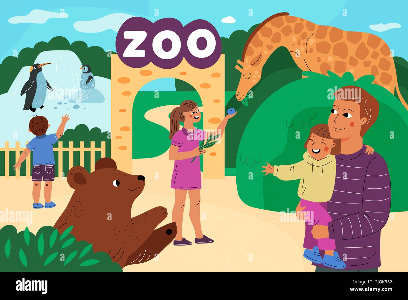 Zoo entrance gates Stock Vector Images - Alamy