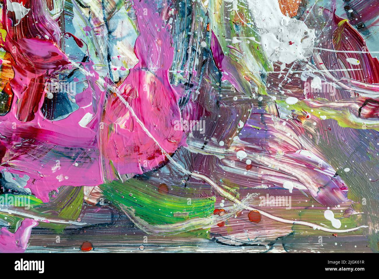 Funny, bright and multicolor abstract Painting Background with impasto ...