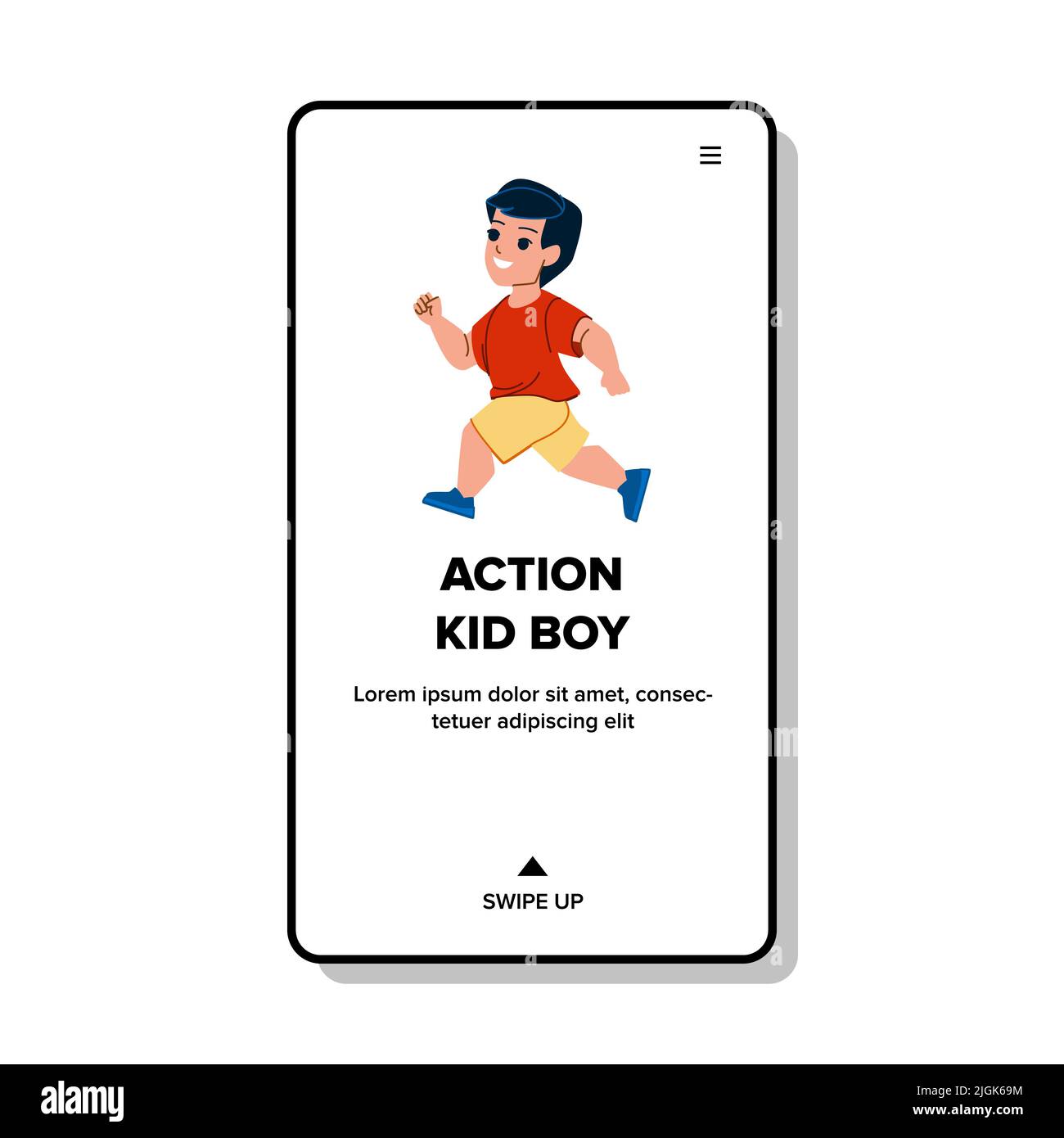 action kid boy vector Stock Vector Image & Art - Alamy