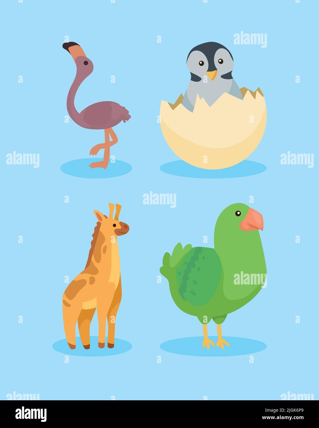 four animals babies characters Stock Vector Image & Art - Alamy