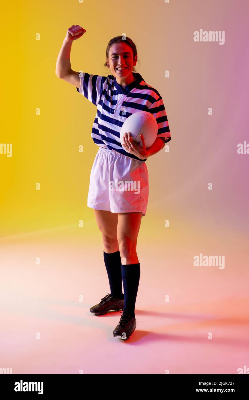 Happy caucasian female rugby player hi-res stock photography and images ...