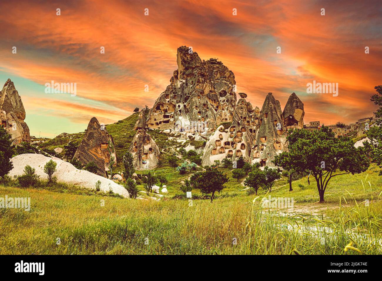 Uchisar Castle in Cappadocia, Turkey Stock Photo - Alamy