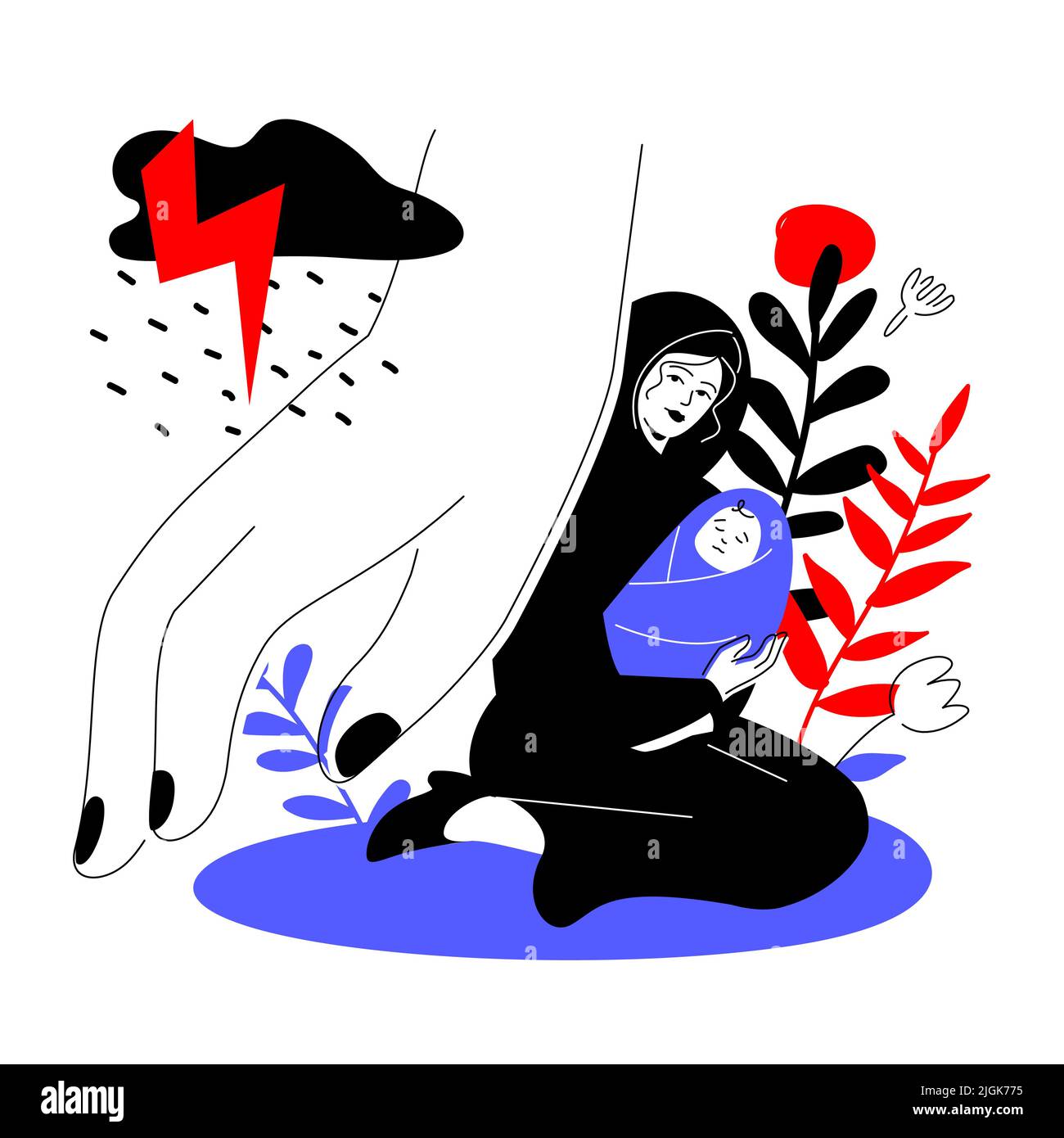 Maternal care - modern colorful flat design style illustration Stock ...