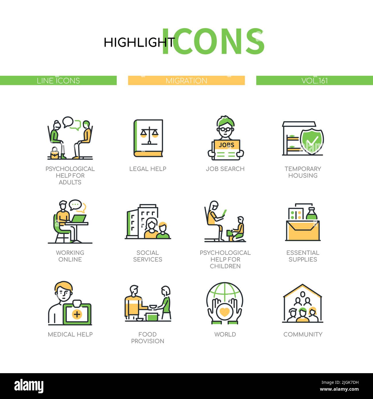 Help and support - modern line design style icons set Stock Vector ...