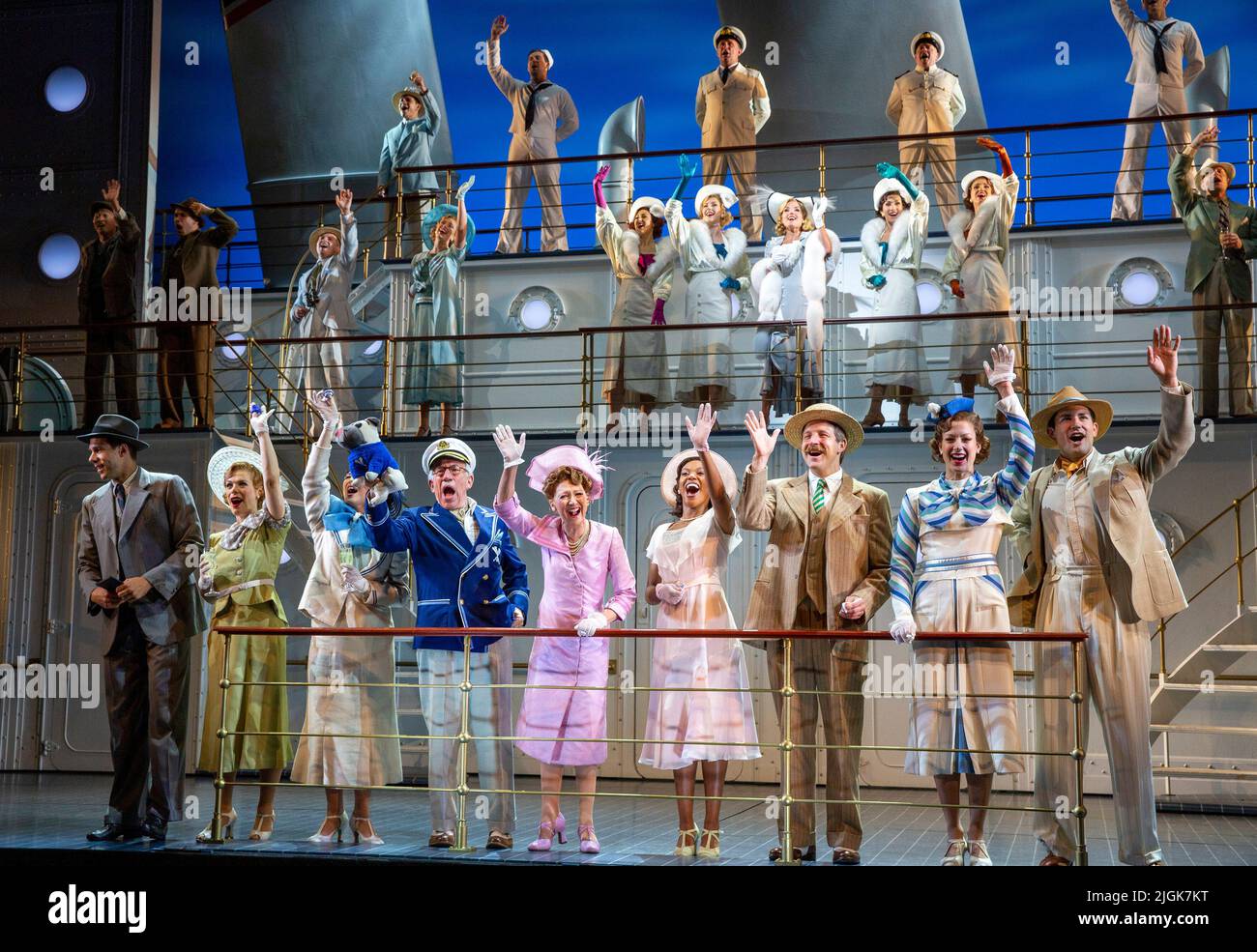front centre: Simon Callow (Elisha Whitney), Bonnie Langford ...
