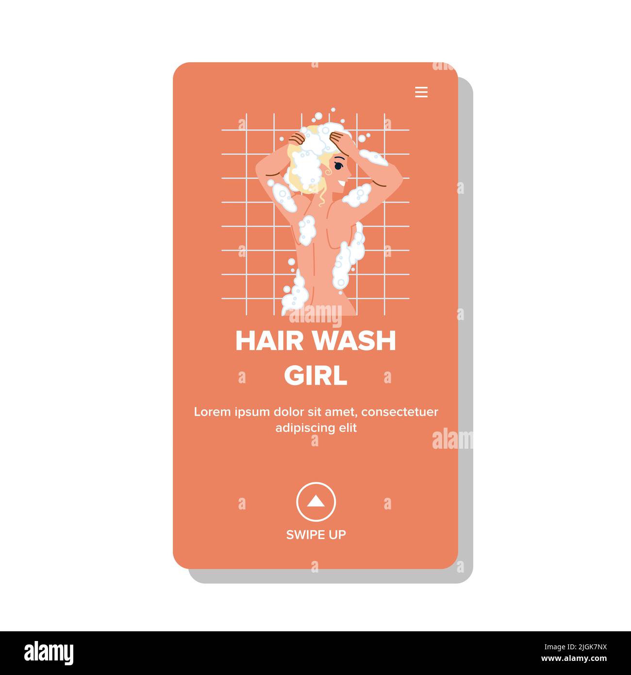 Hair Wash Girl Vector Stock Vector Image And Art Alamy