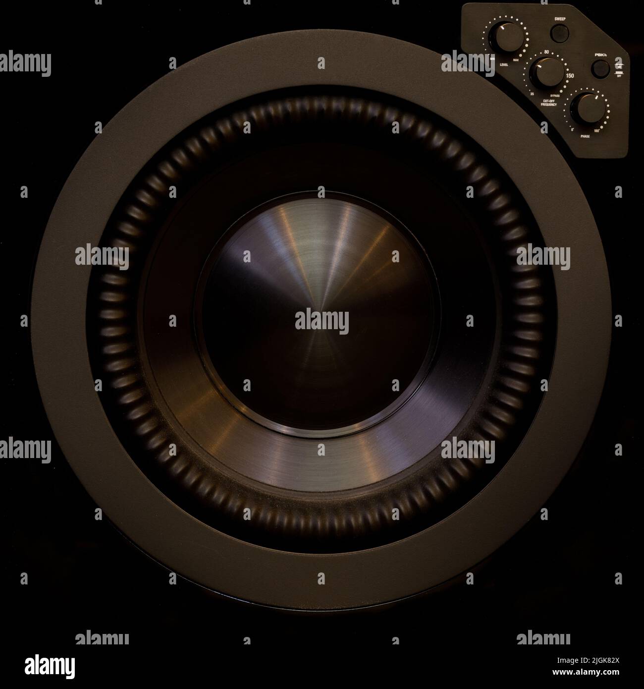 Subwoofer Speaker with Adjustment Controls Stock Photo - Alamy