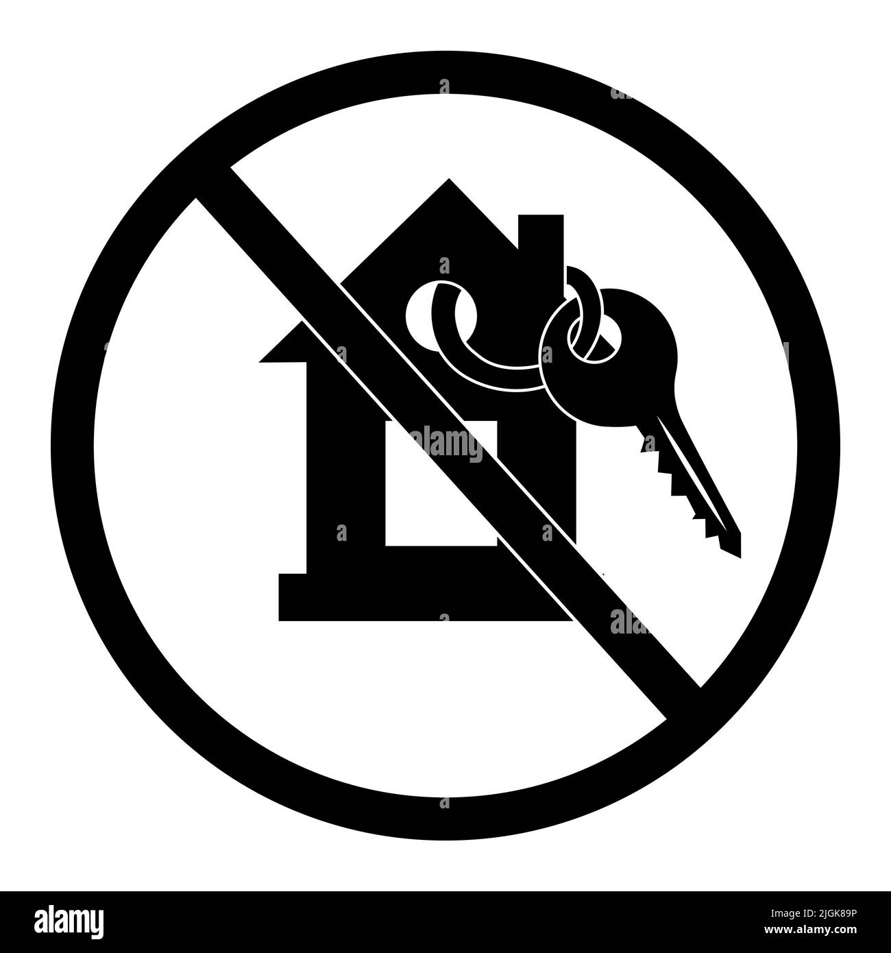 Forbidding icon silhouette of a keychain, vector illustration of a ...