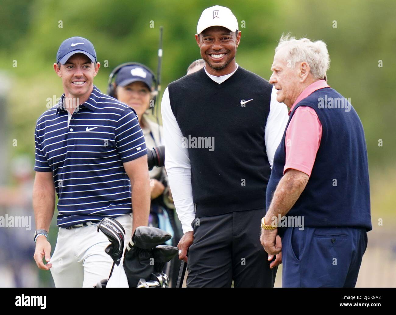 Rory McIlroy, Tiger Woods and Jack Nicklaus during the R&A Celebration ...