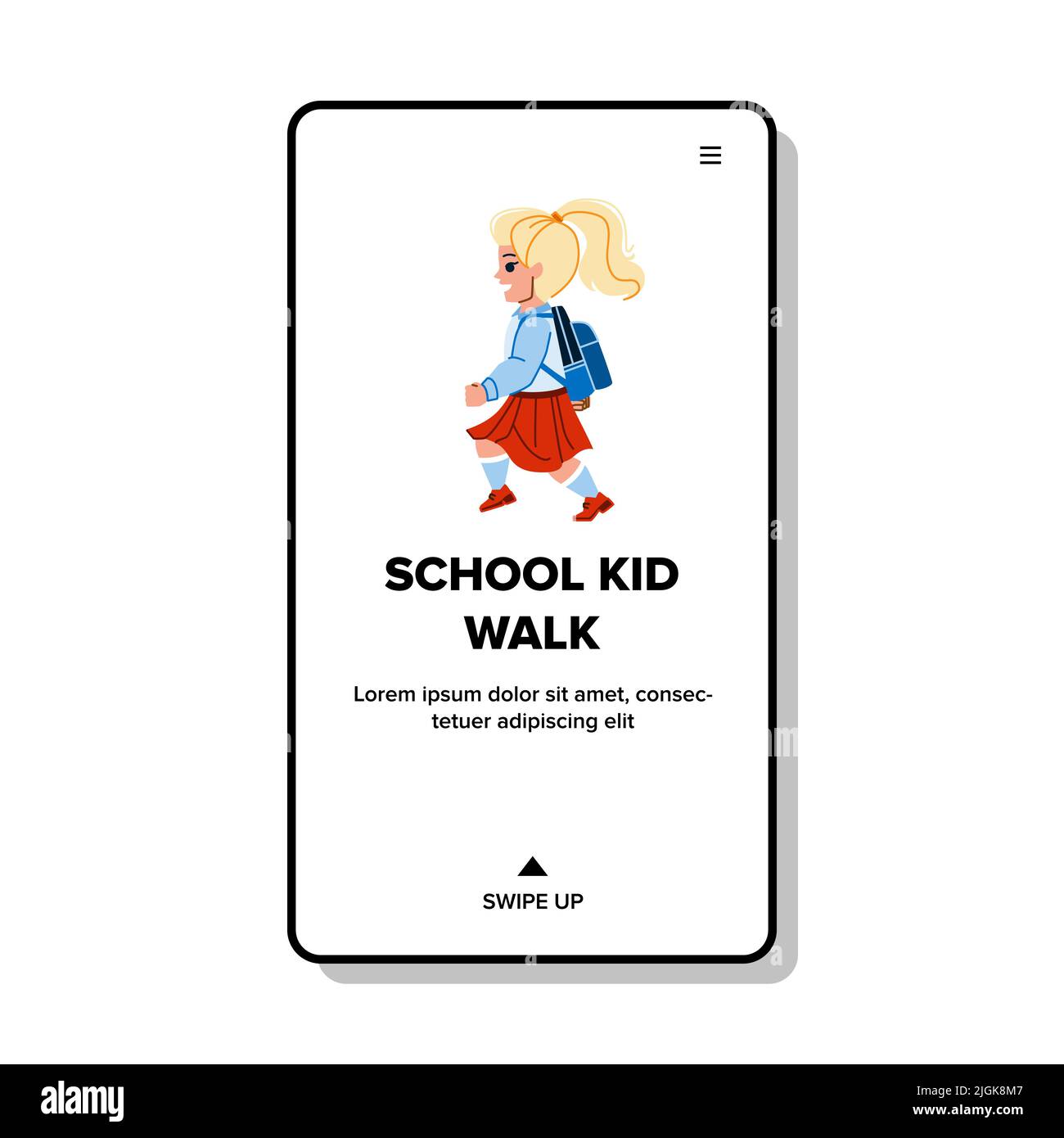 school kid walk vector Stock Vector Image & Art - Alamy