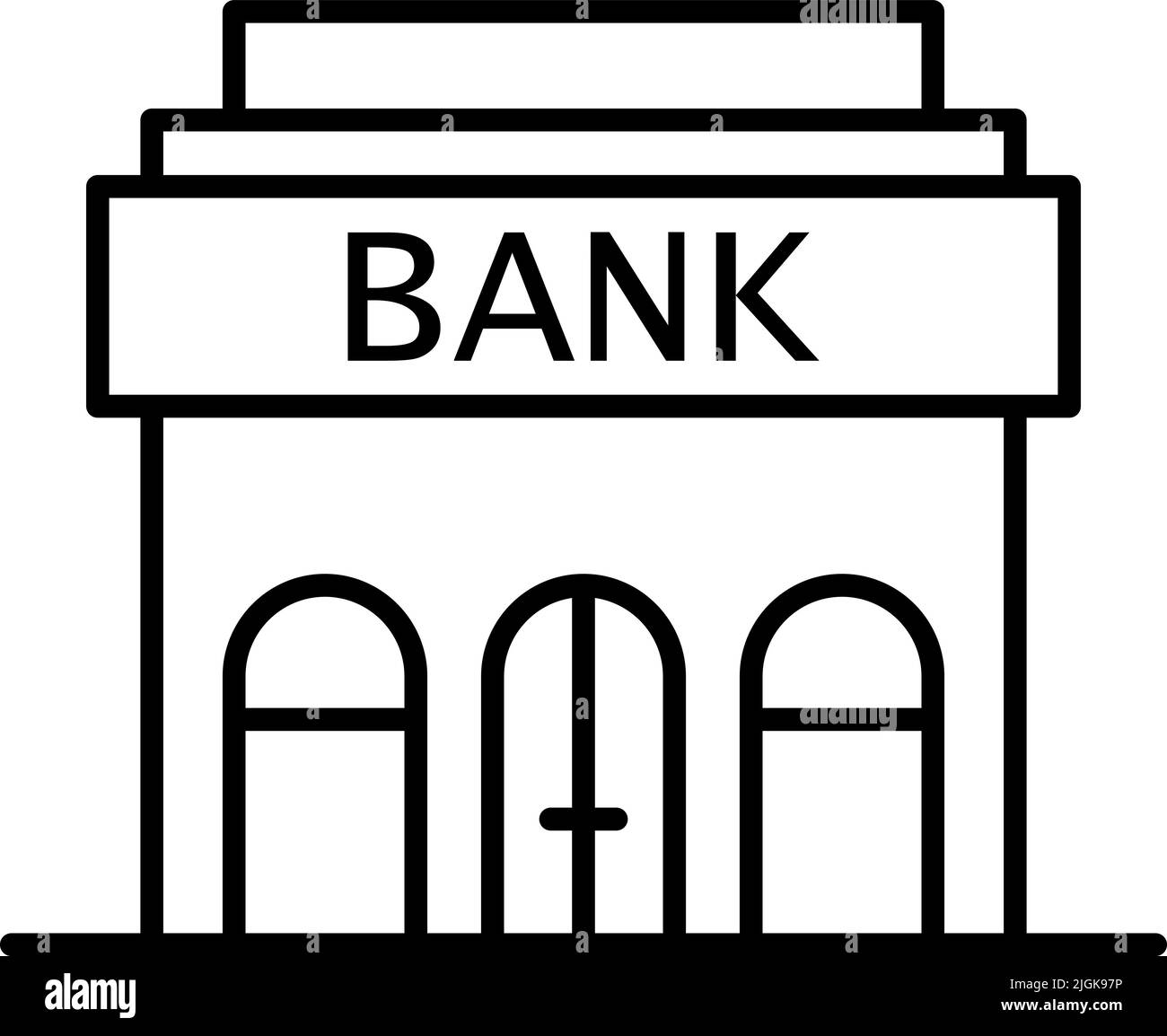 bank, building icon. Simple thin line, outline vector of Buildings ...