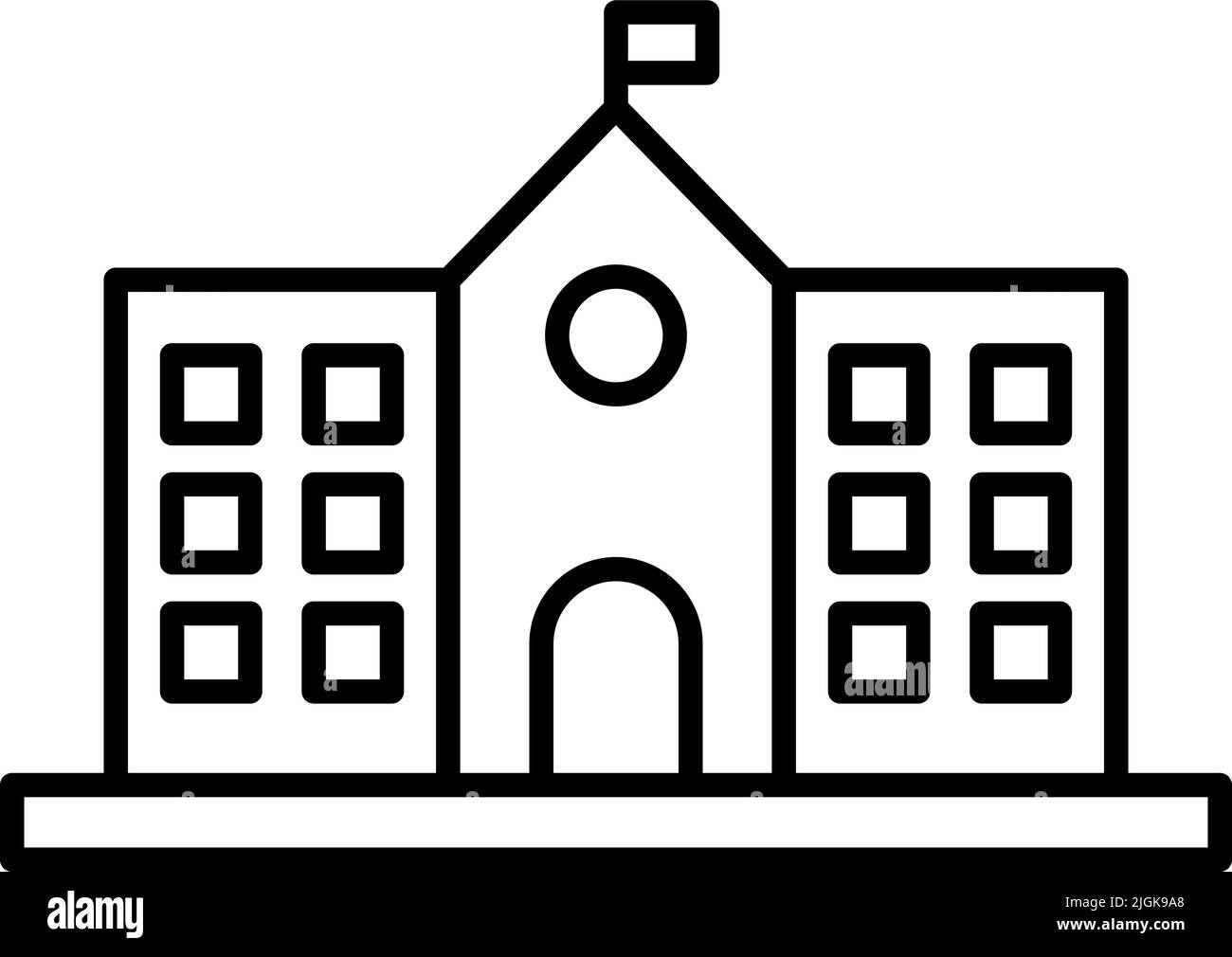 school, building icon. Simple thin line, outline vector of Buildings ...