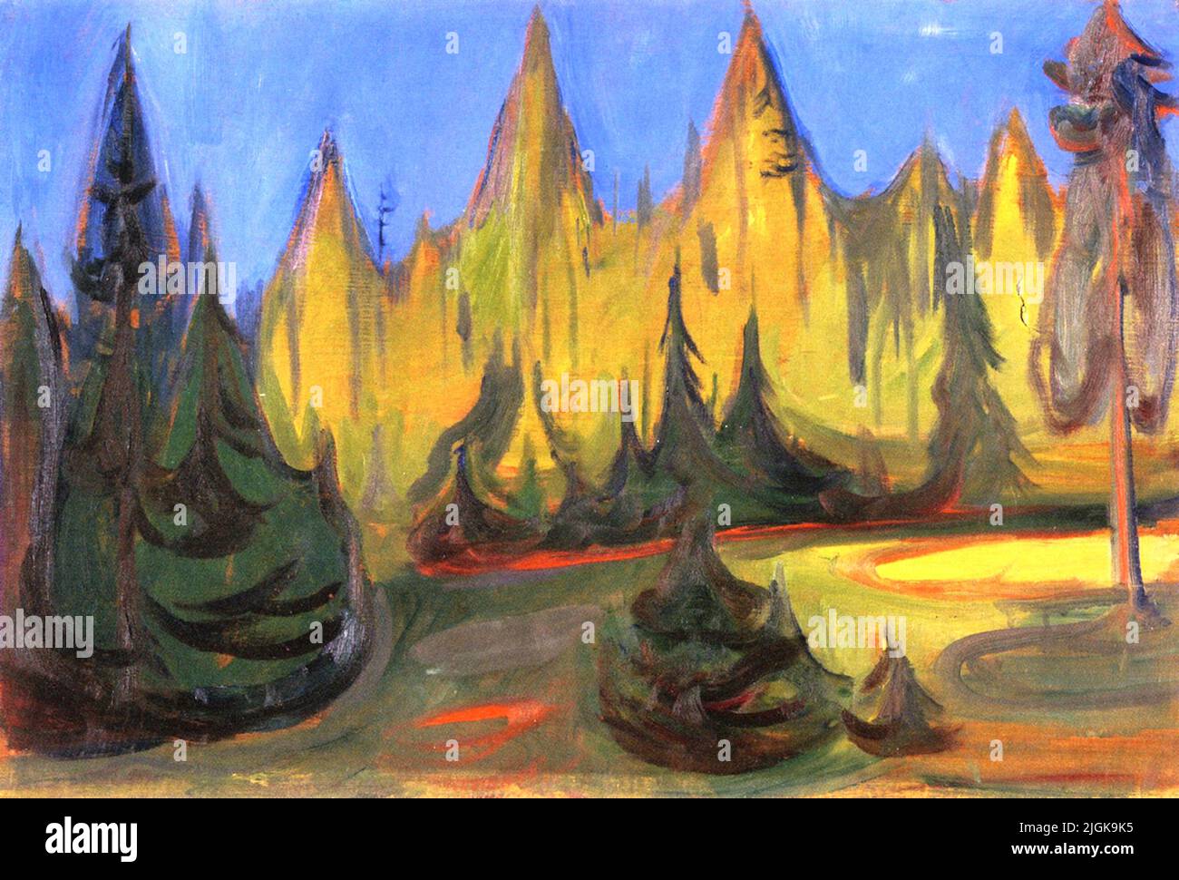 Edvard Munch - Dark Spruce Forest - 1899 Stock Photo - Alamy