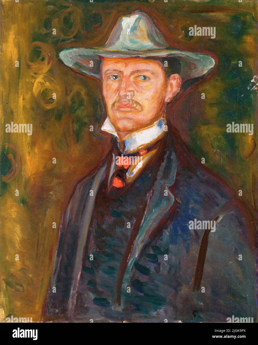 Edvard Munch - Self Portrait in Broad Brimmed Hat - 1905 Stock Photo ...