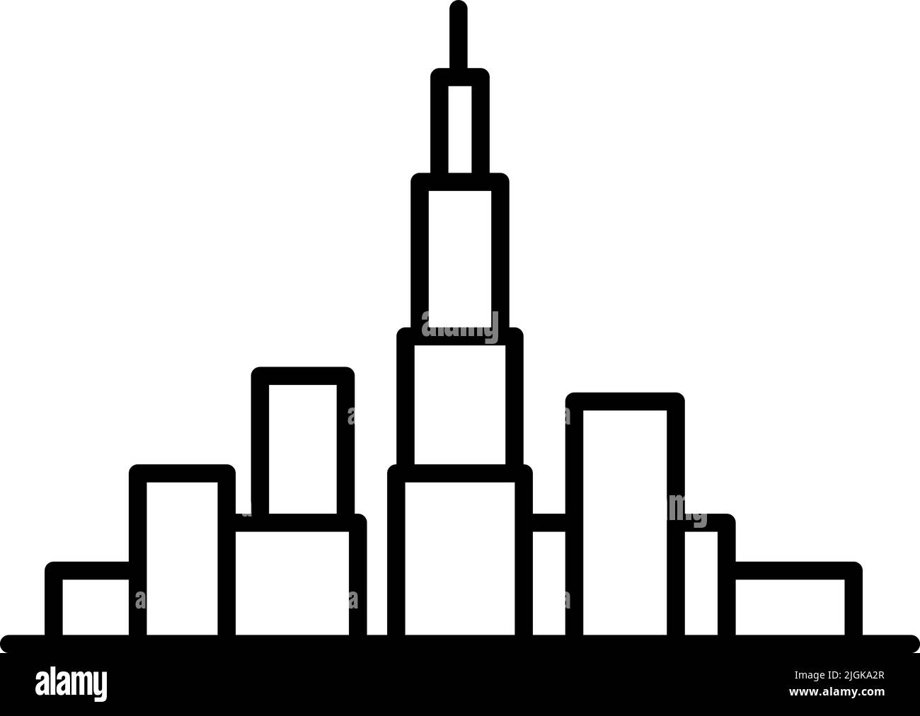 building icon. Simple thin line, outline vector of Buildings icons for UI and UX, website or ...