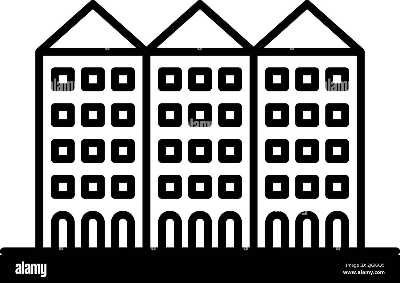 building icon. Simple thin line, outline vector of Buildings icons for UI and UX, website or ...
