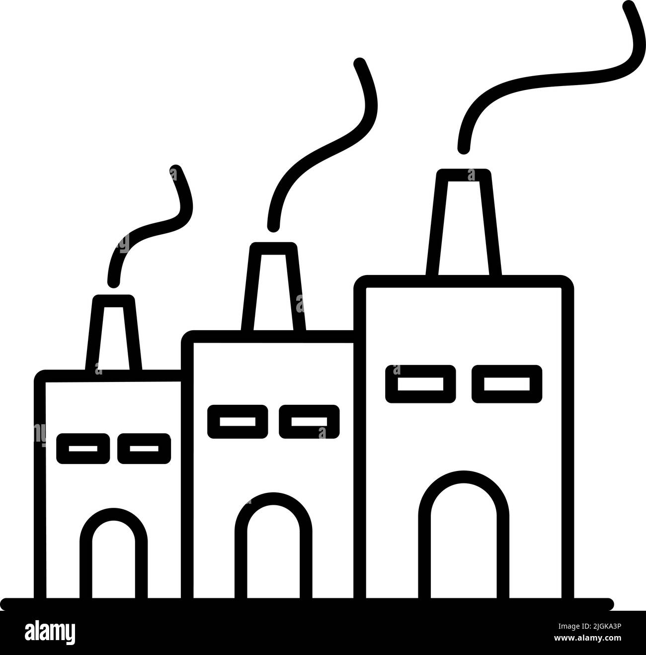 factory, building icon. Simple thin line, outline vector of Buildings ...