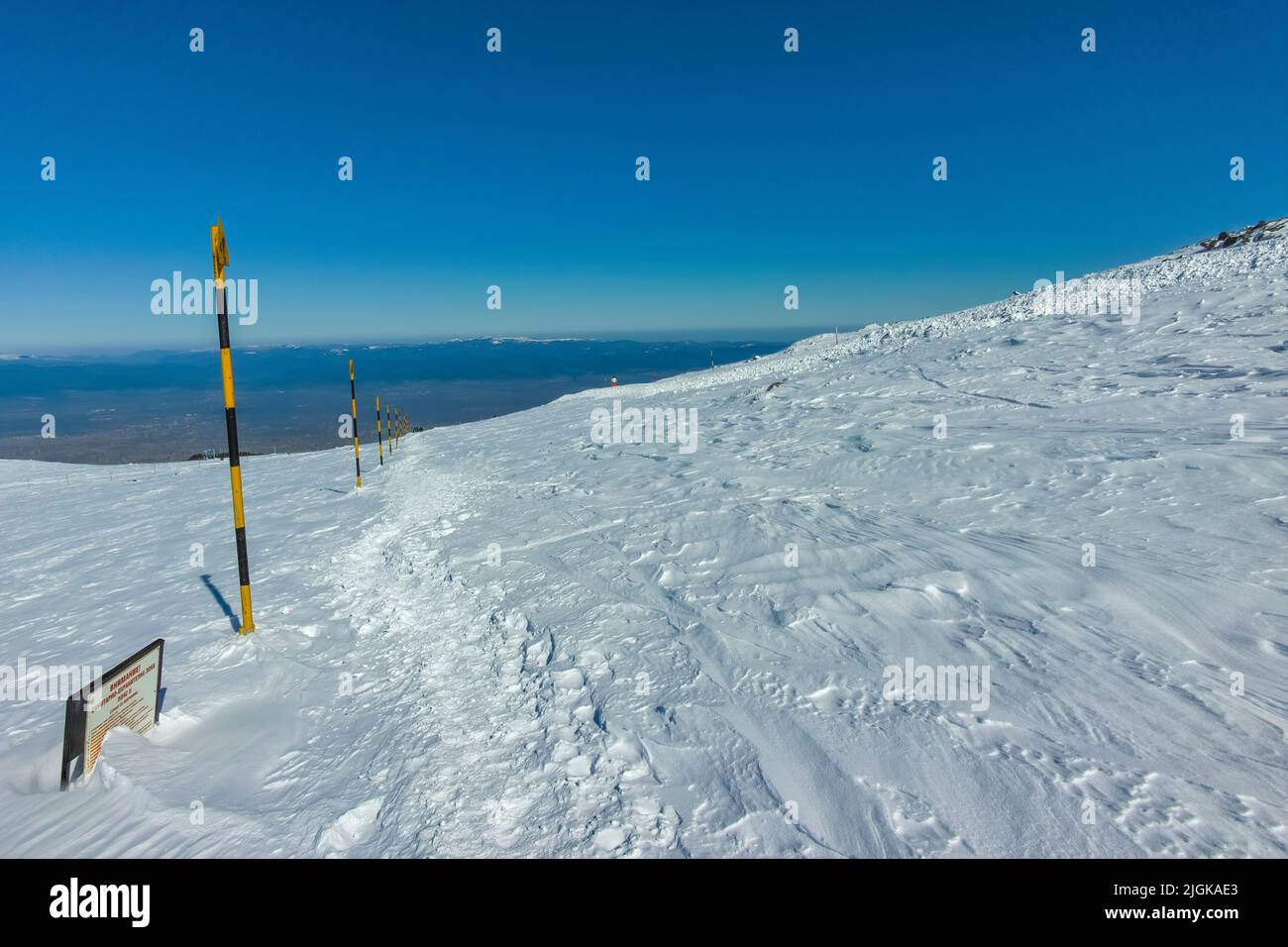 Winter view of Vitosha Mountain near Cherni Vrah peak, Sofia City ...